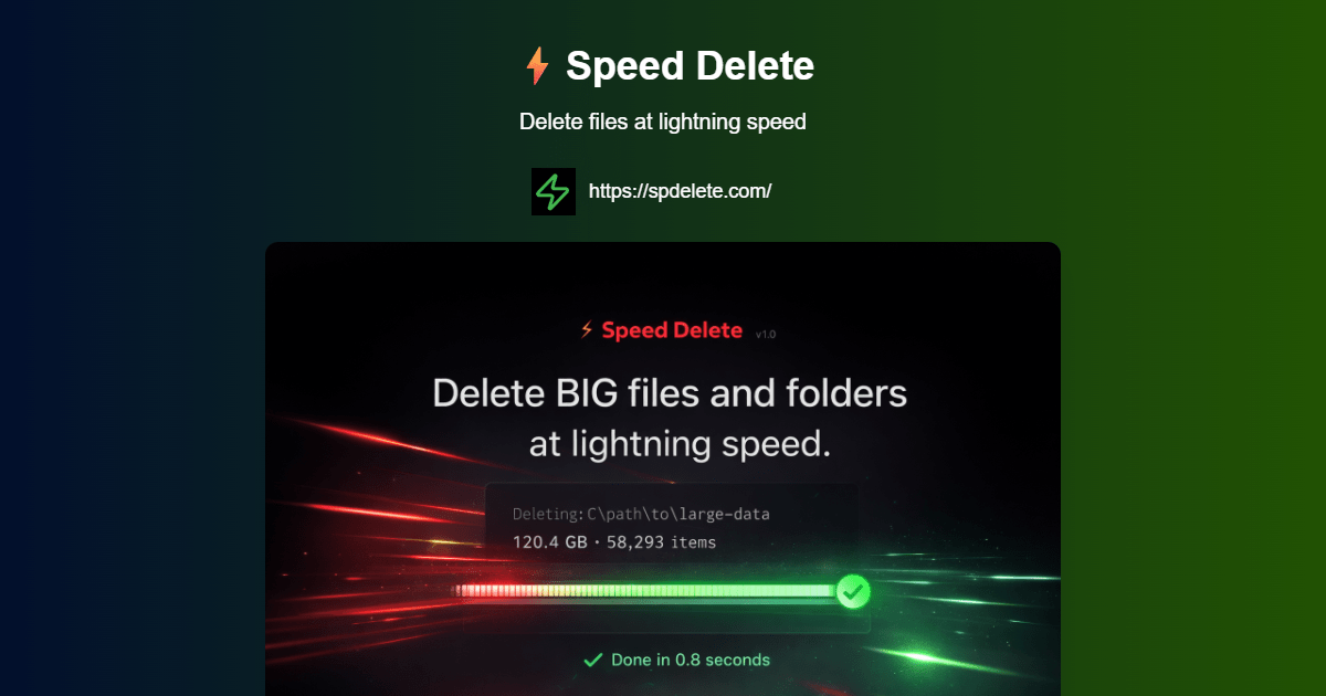 Speed Delete | Fastest File Deletion for Windows — Delete Files ...
